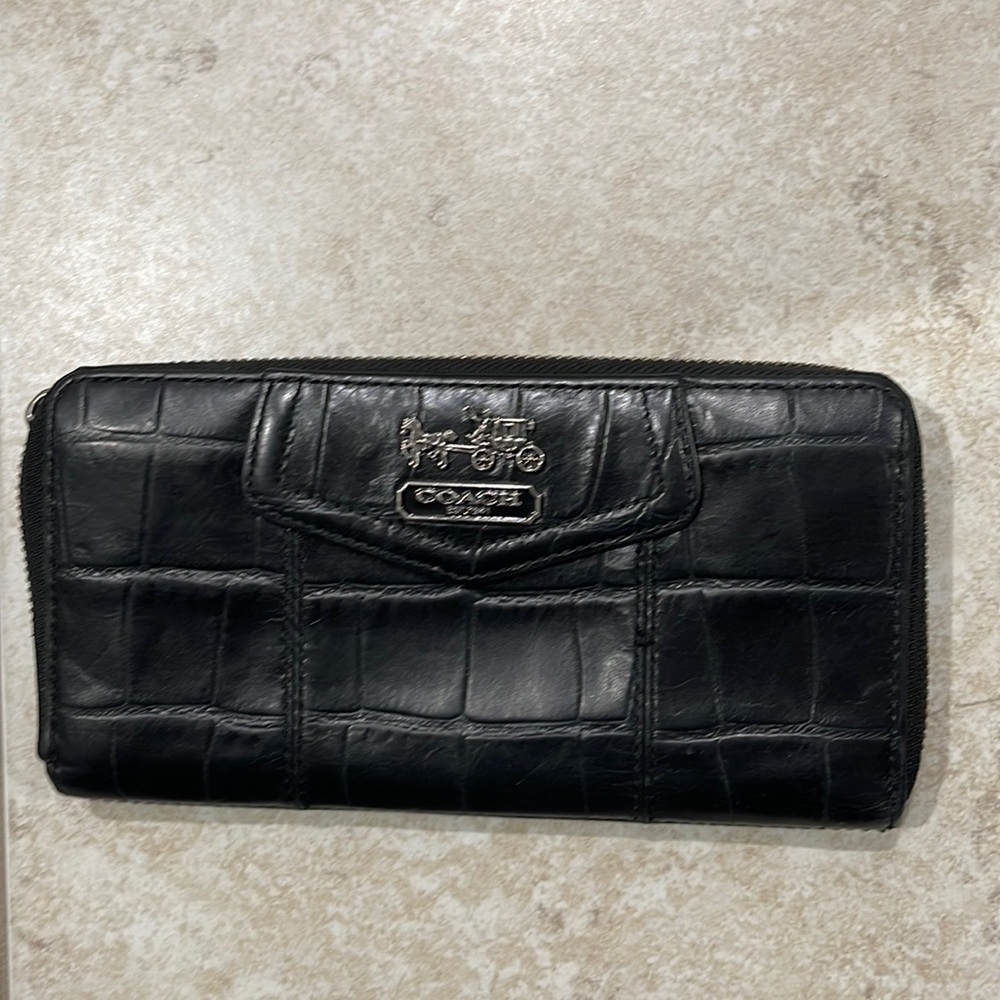 Coach Used Zip Around Wallet - Gem